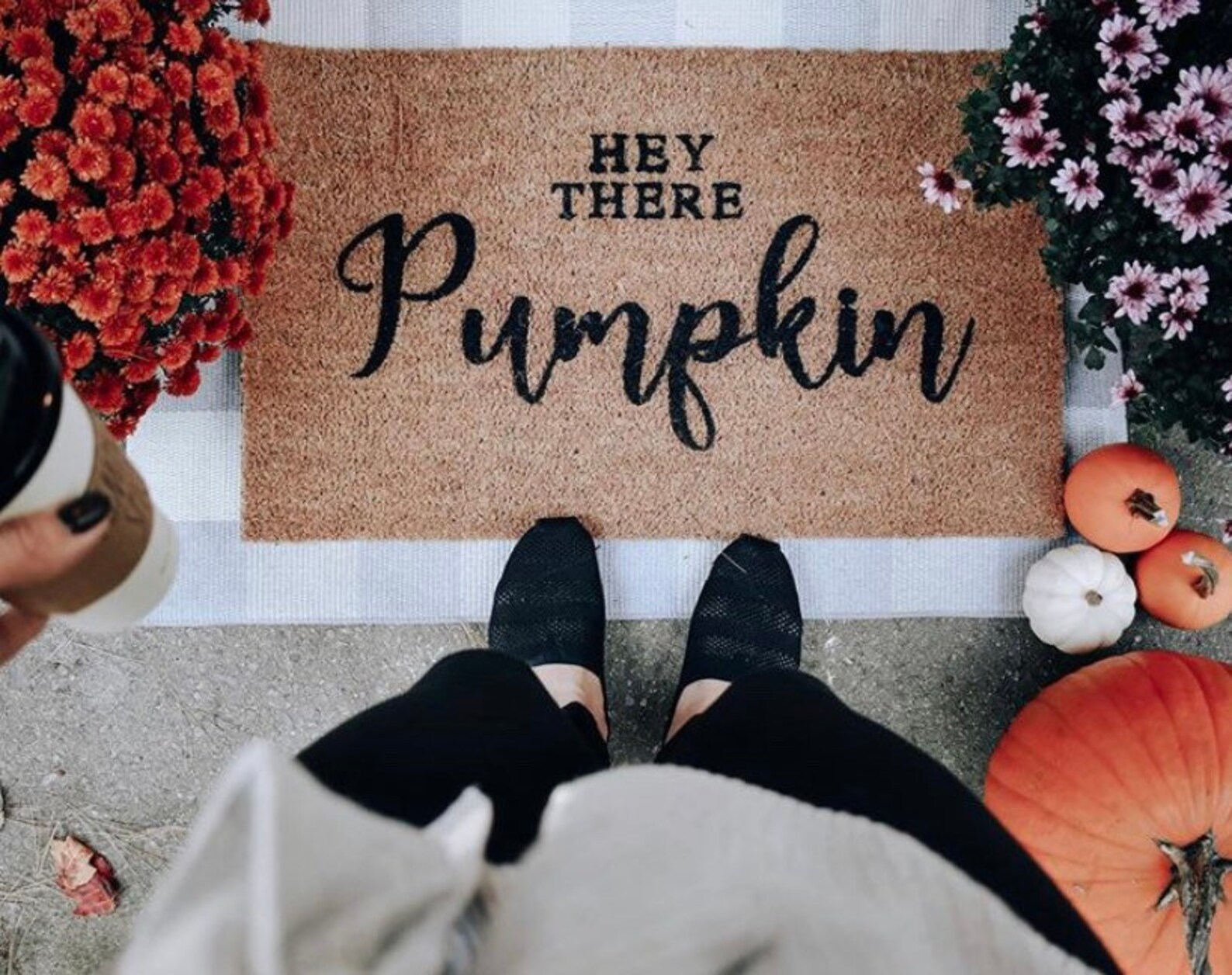 Hey There Pumpkin Welcome Mat Doormat Door Mat Pumpkin - Etsy