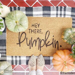 Hey There Pumpkin Welcome Mat, Doormat, Door Mat, Pumpkin Season ...