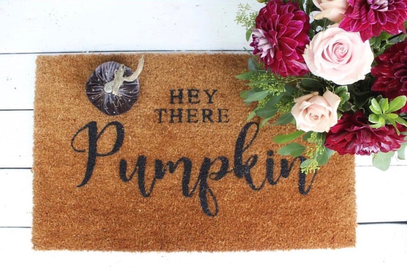Hey There Pumpkin Welcome Mat Doormat Door Mat Pumpkin - Etsy