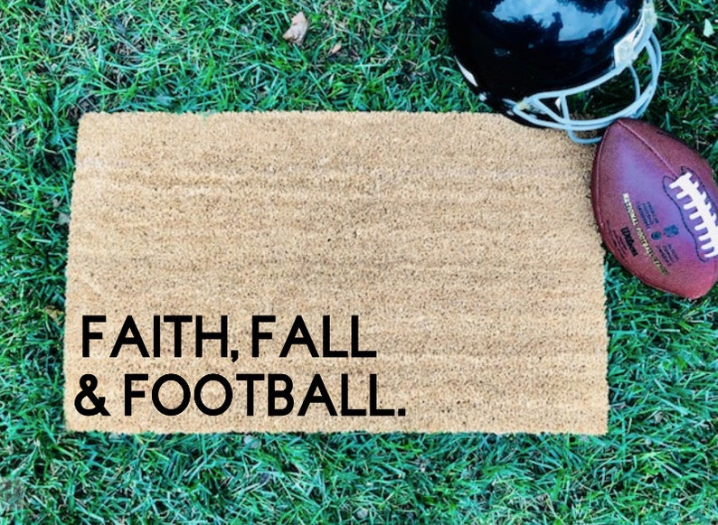 Faith Fall and Football Doormat Door Mat Welcome Mat - Etsy