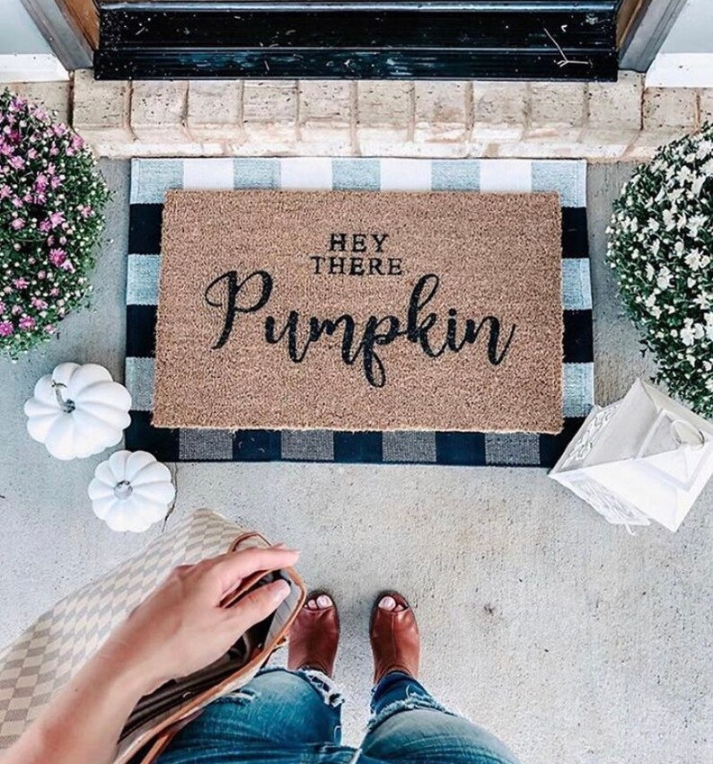 Hey There Pumpkin Welcome Mat Doormat Door Mat Pumpkin - Etsy