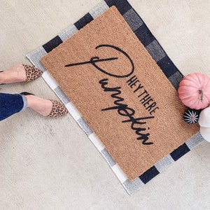 Hey There Pumpkin Welcome Mat, Doormat, Door Mat, Pumpkin Season ...