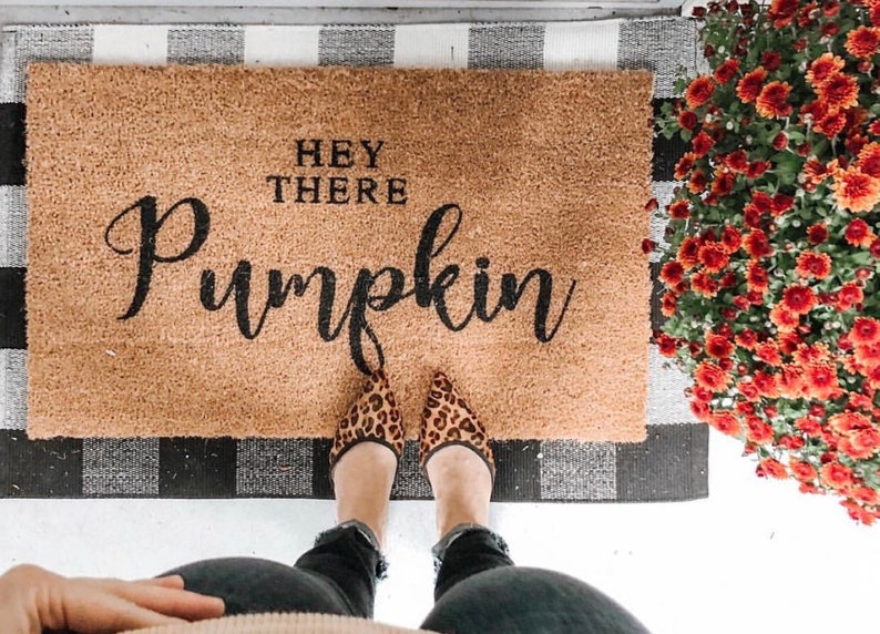 Hey There Pumpkin Welcome Mat Doormat Door Mat Pumpkin - Etsy