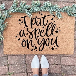 I Put A Spell on You Doormat / Witch Decor/ Halloween / Funny Door Mat ...