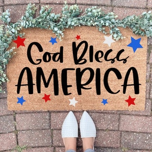 God Bless America Doormat / Cute Doormat / Funny Doormat / Personalized ...