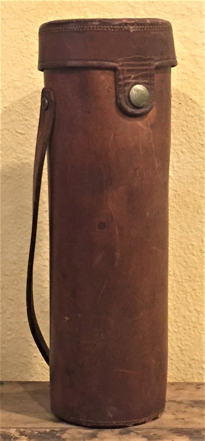 Vintage, Leather, thermos Flask, Case, Carrying Handle, Antique ...