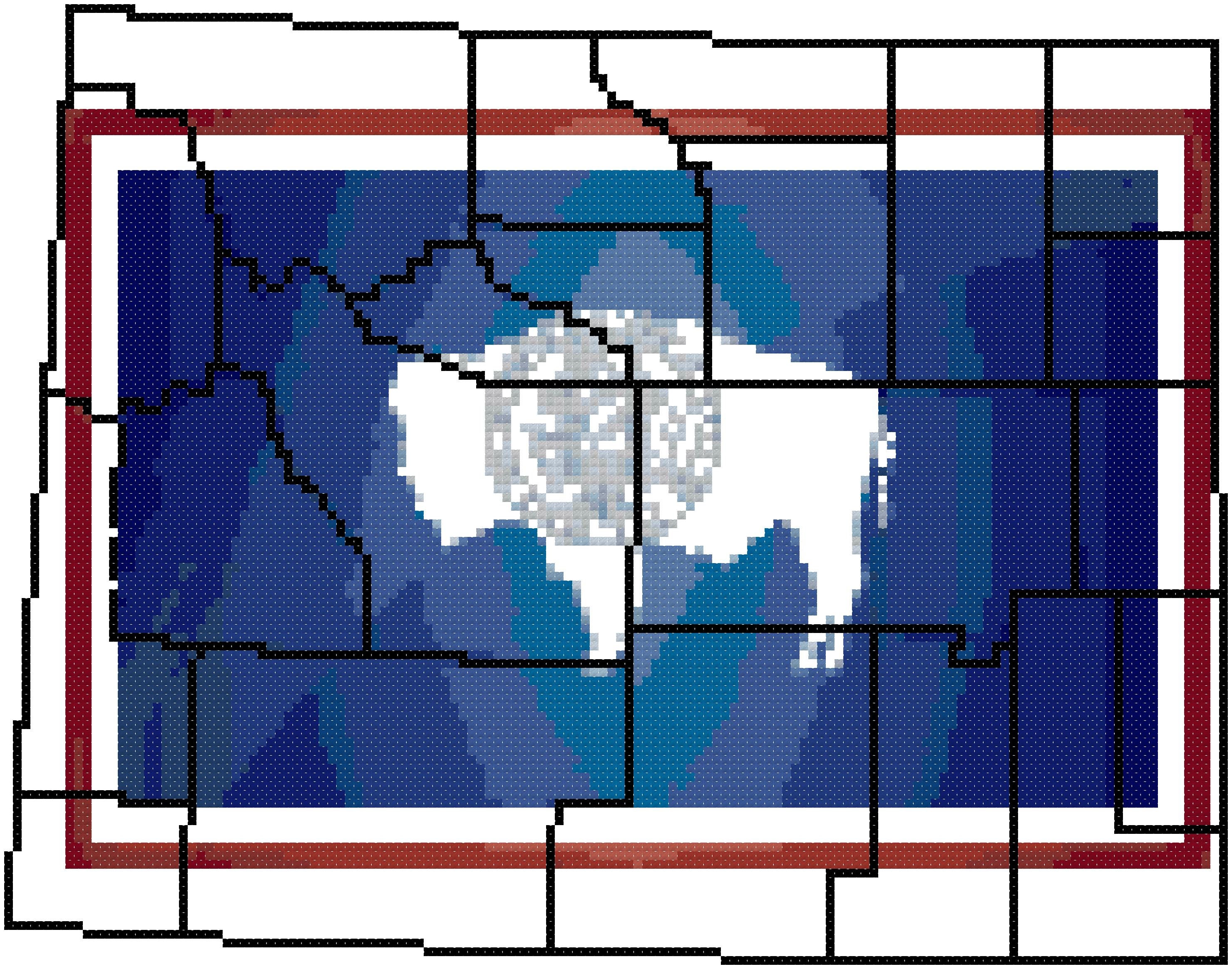 Wyoming State Map of Counties With Flag Overlay (digital Cross Stitch ...