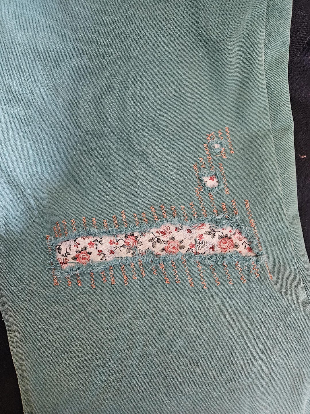Old Navy Boyfriend Cut Jeans - Upcycled With Artistic Mending - Etsy