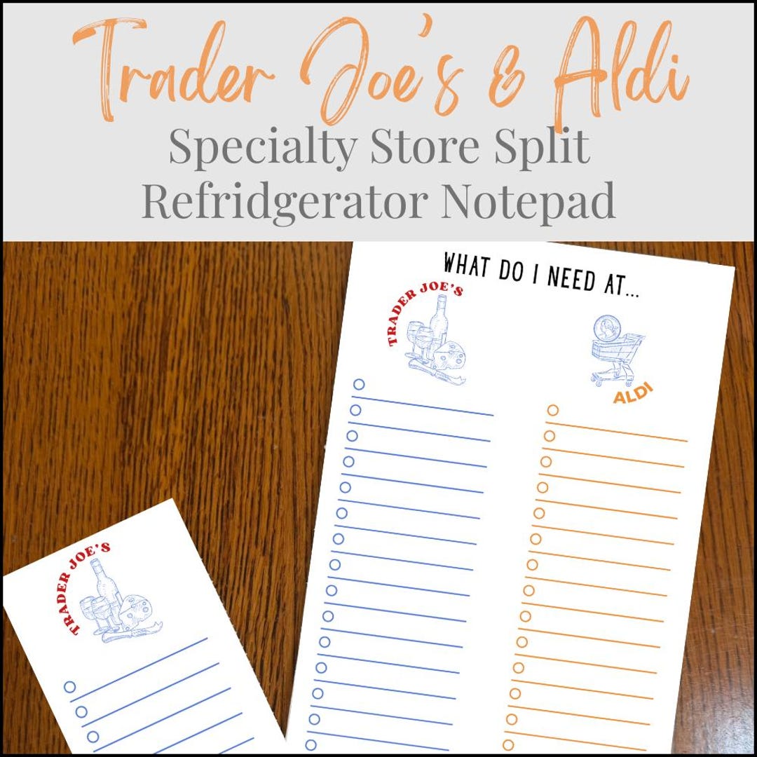 Specialty Store Split Refrigerator Notepad--trader Joe's & ALDI - Etsy
