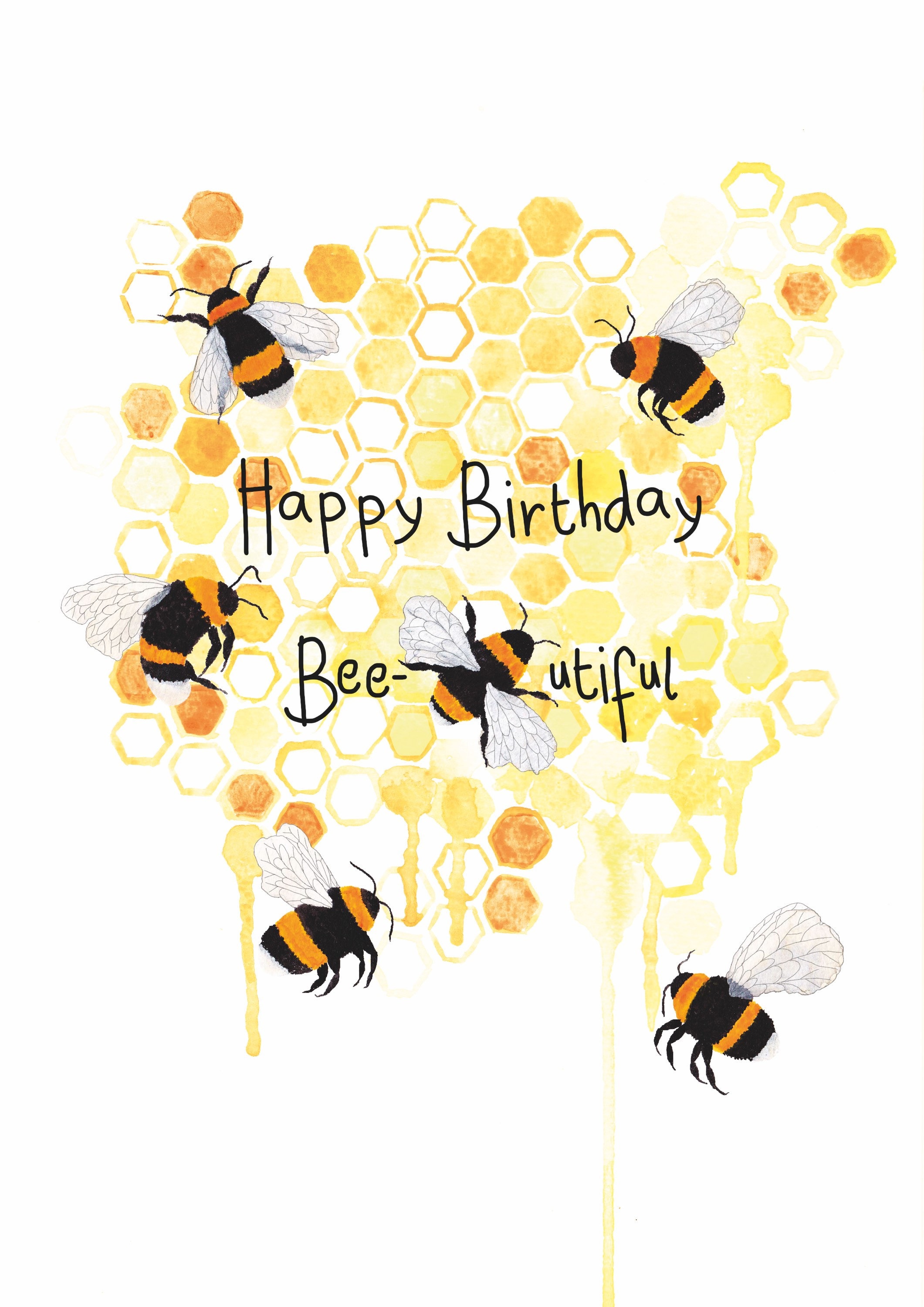 Happy Birthday Bee-utiful Birthday bee card Bumble bee | Etsy