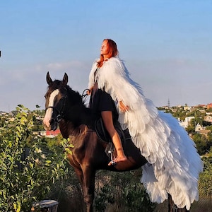 Luxurious Ostrich Feather Cape for Cosplay & Photo Shoots - Custom ...