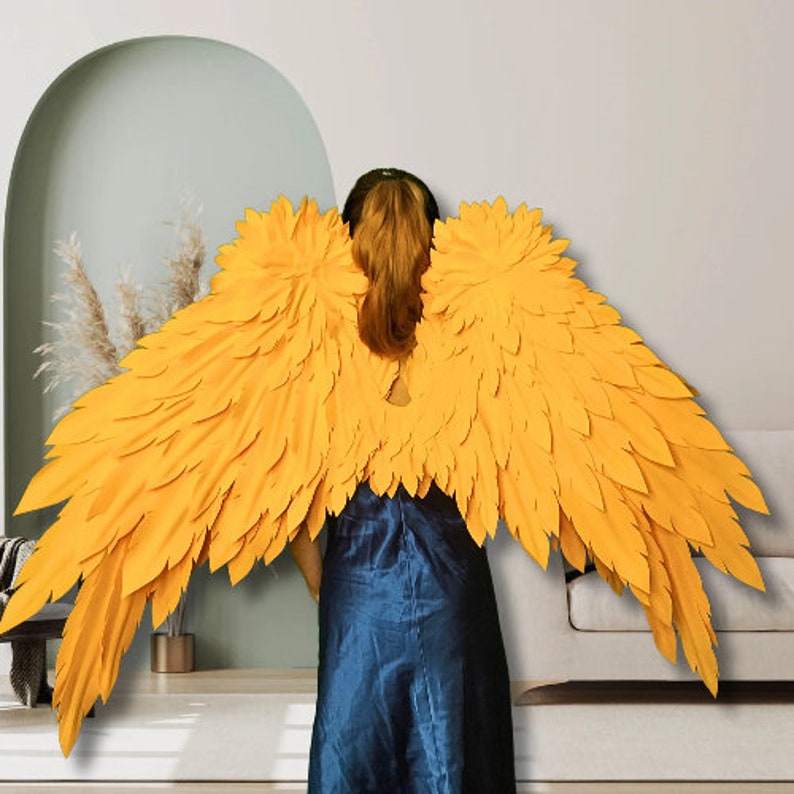 Golden Crown and Yellow Fairy Wings Set - Adult Men Women Teenage ...