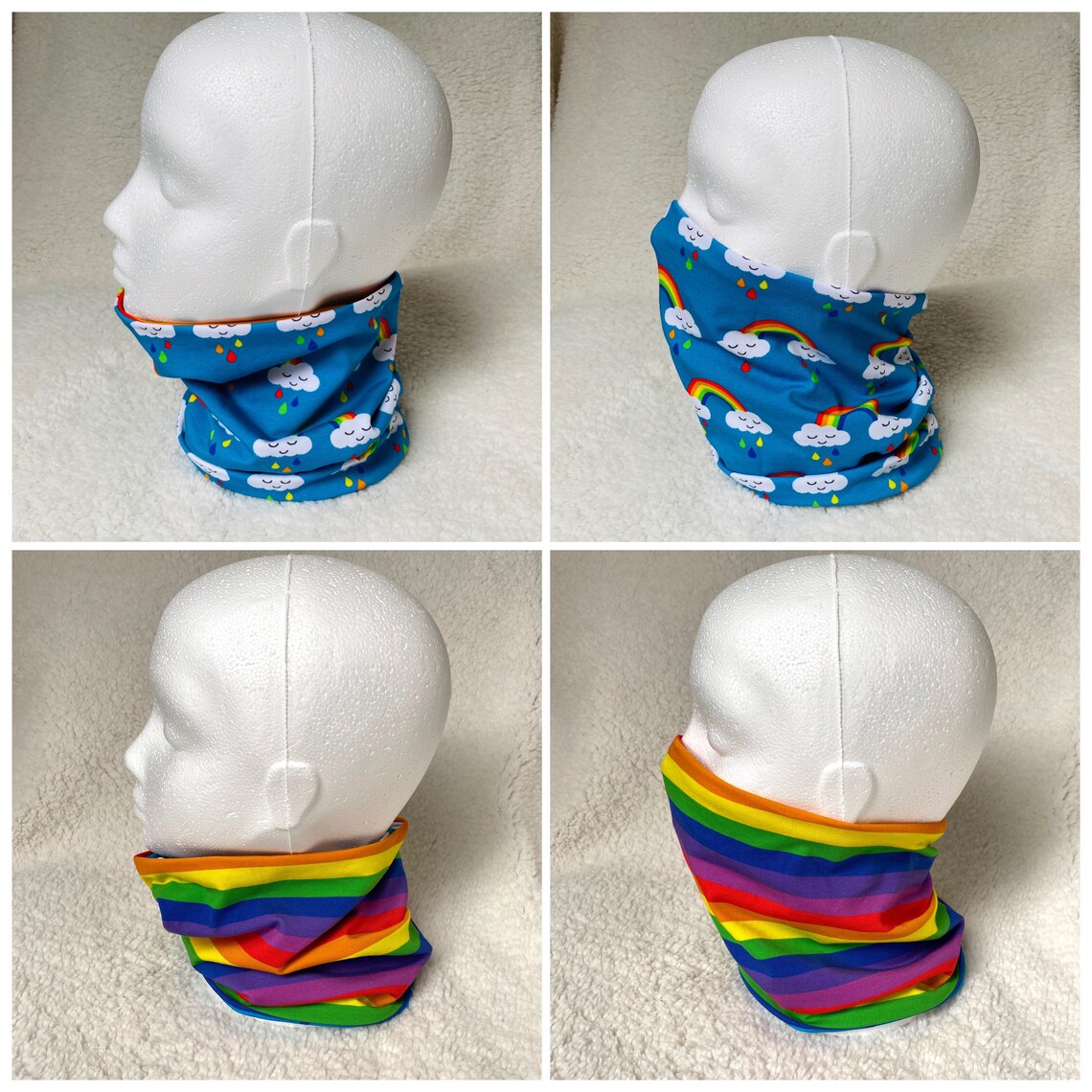 Childrens Snood, Kids Snood, Face Covering, Bandana, Rainbow ...