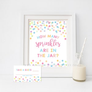 How Many Sprinkles Are in the Jar Game, Donut Baby Shower Activity ...