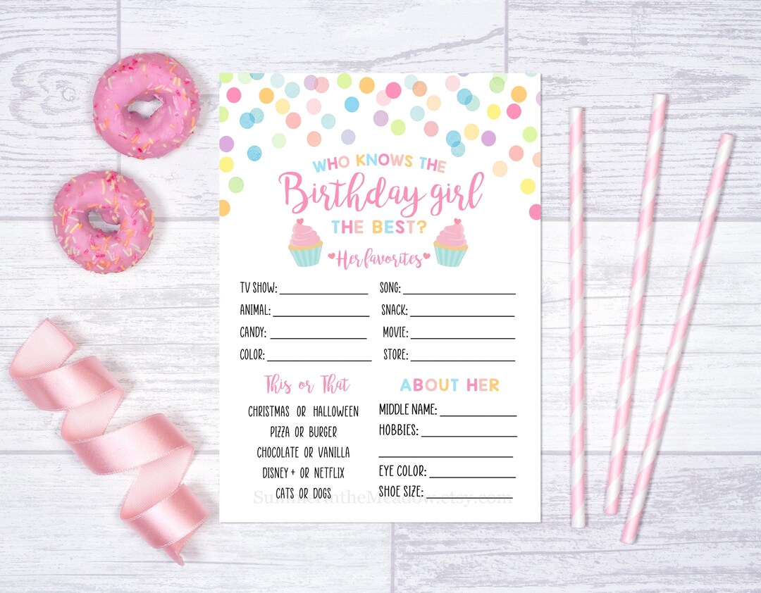 Who Knows the Birthday Girl Best Game, This or That Game, Birthday ...