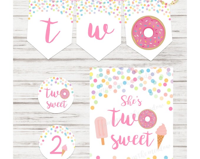 Two Sweet Candy Two Sweet Party Two Sweet Birthday Party donut Birthday ...