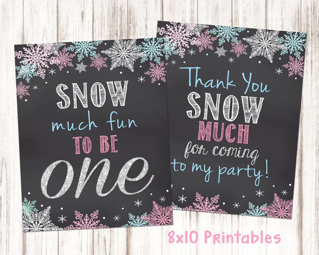 Snow Much Fun to Be One Party Sign for Onederland, Winter First ...