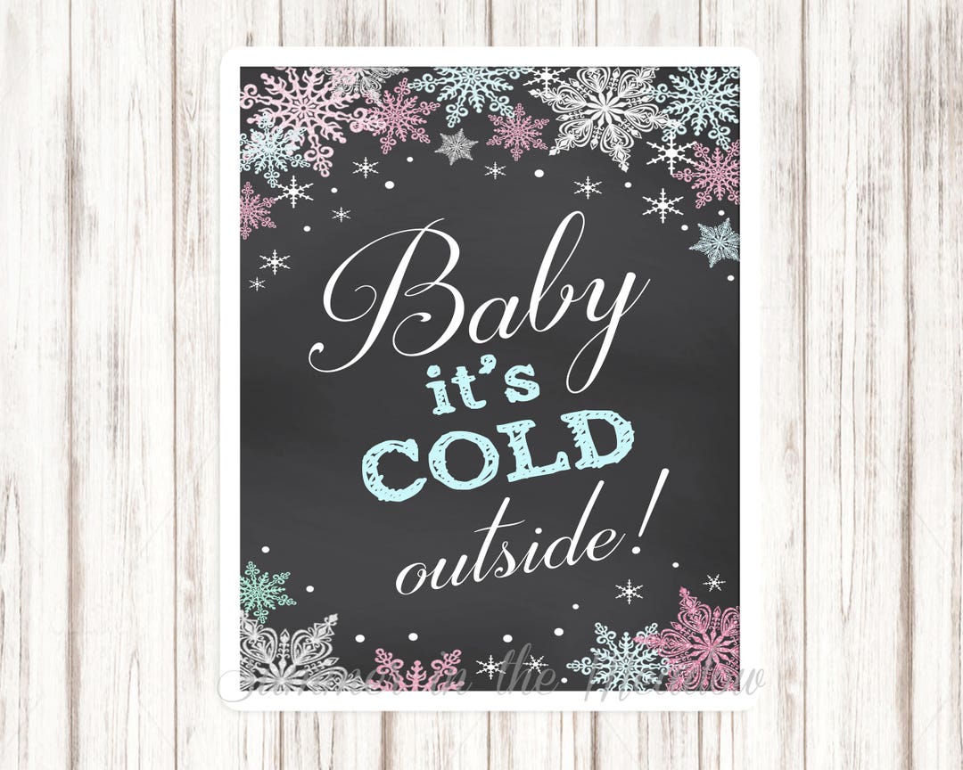 Baby It's Cold Outside Party Sign Printable for Winter Baby Shower - Etsy
