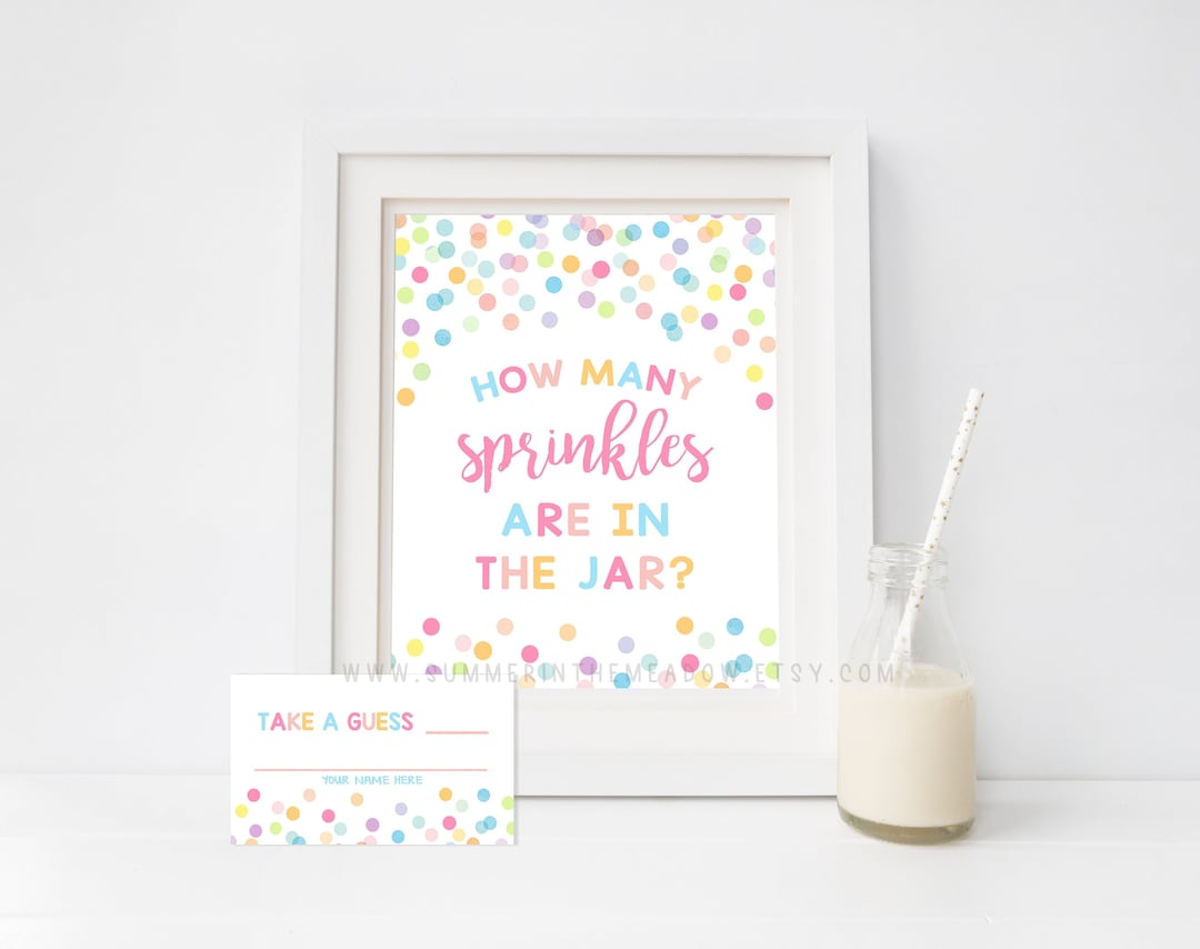 How Many Sprinkles Are in the Jar Game, Donut Baby Shower Activity ...