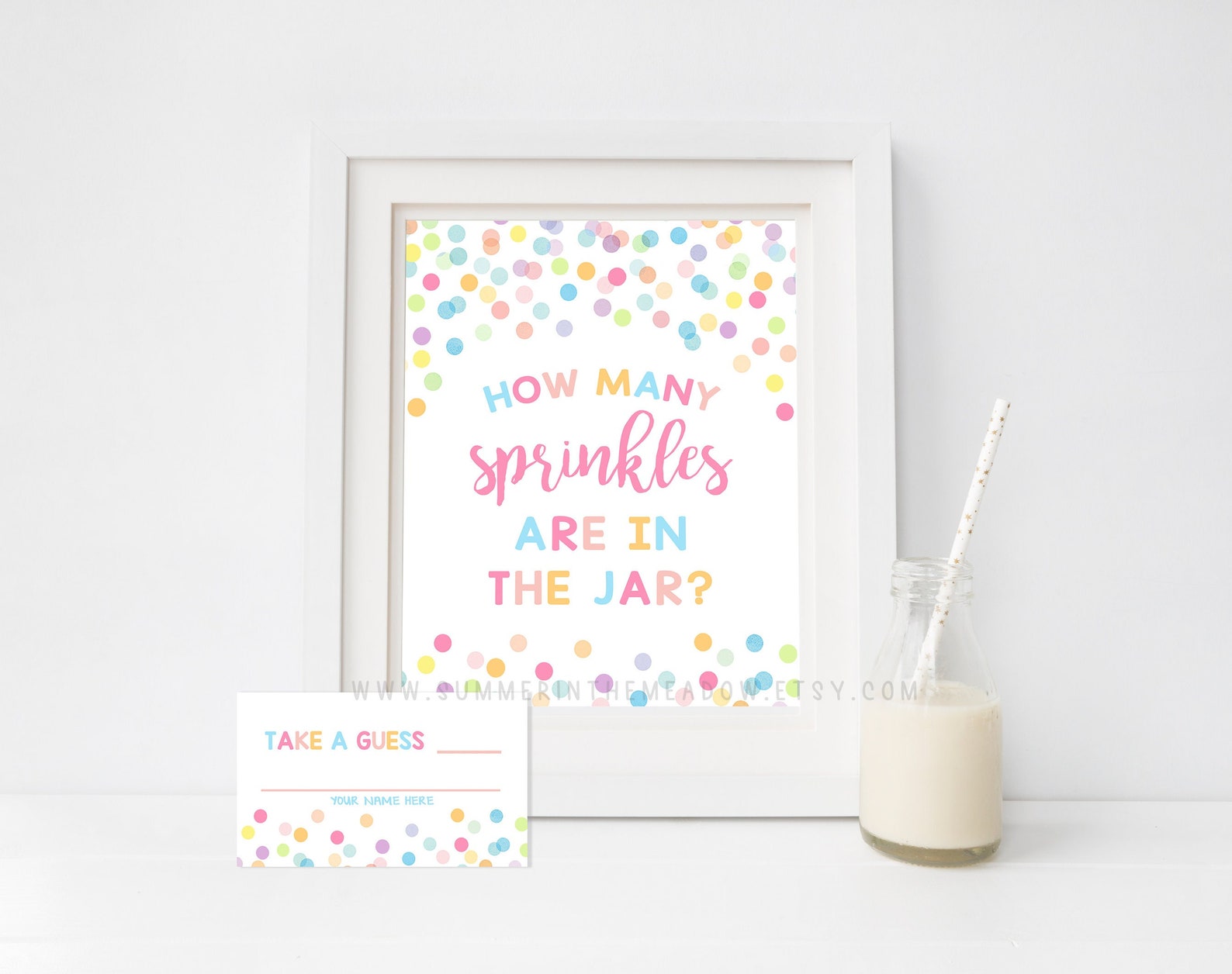 How Many Sprinkles Are in the Jar Game, Donut Baby Shower Activity ...