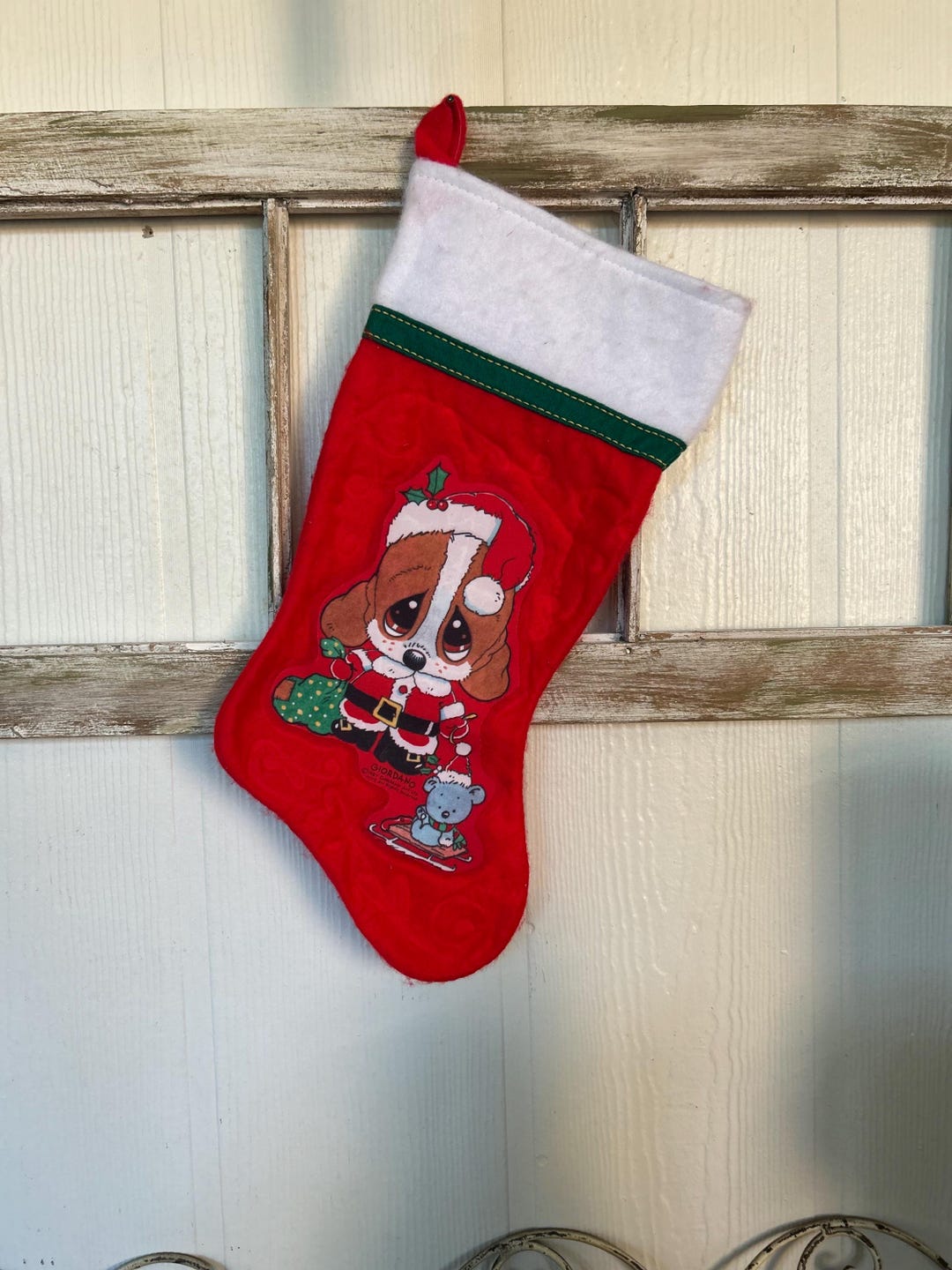 Vintage Sad Sam Puppy Christmas Stocking//giordano Christmas Stocking ...