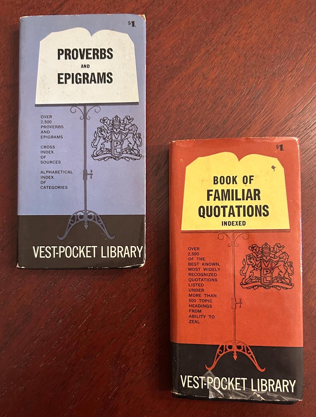 Vest Pocket Library Books (set of 2), Proverbs and Quotations - Etsy