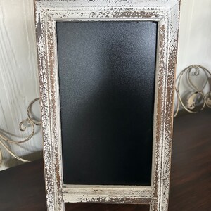 Farmhouse Chalkboard Decor: Distressed White Wood, Grapevine Wreath - Etsy