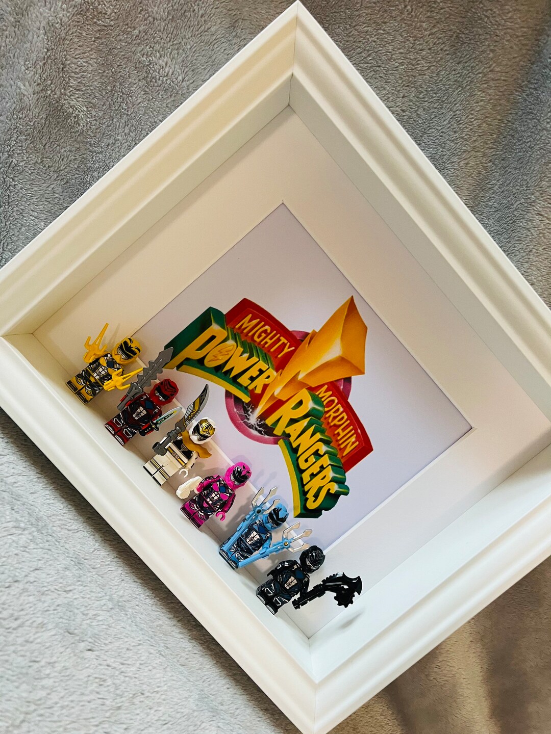 Mighty Morphin Power Rangers Gift Frame Power Rangers Lego - Etsy