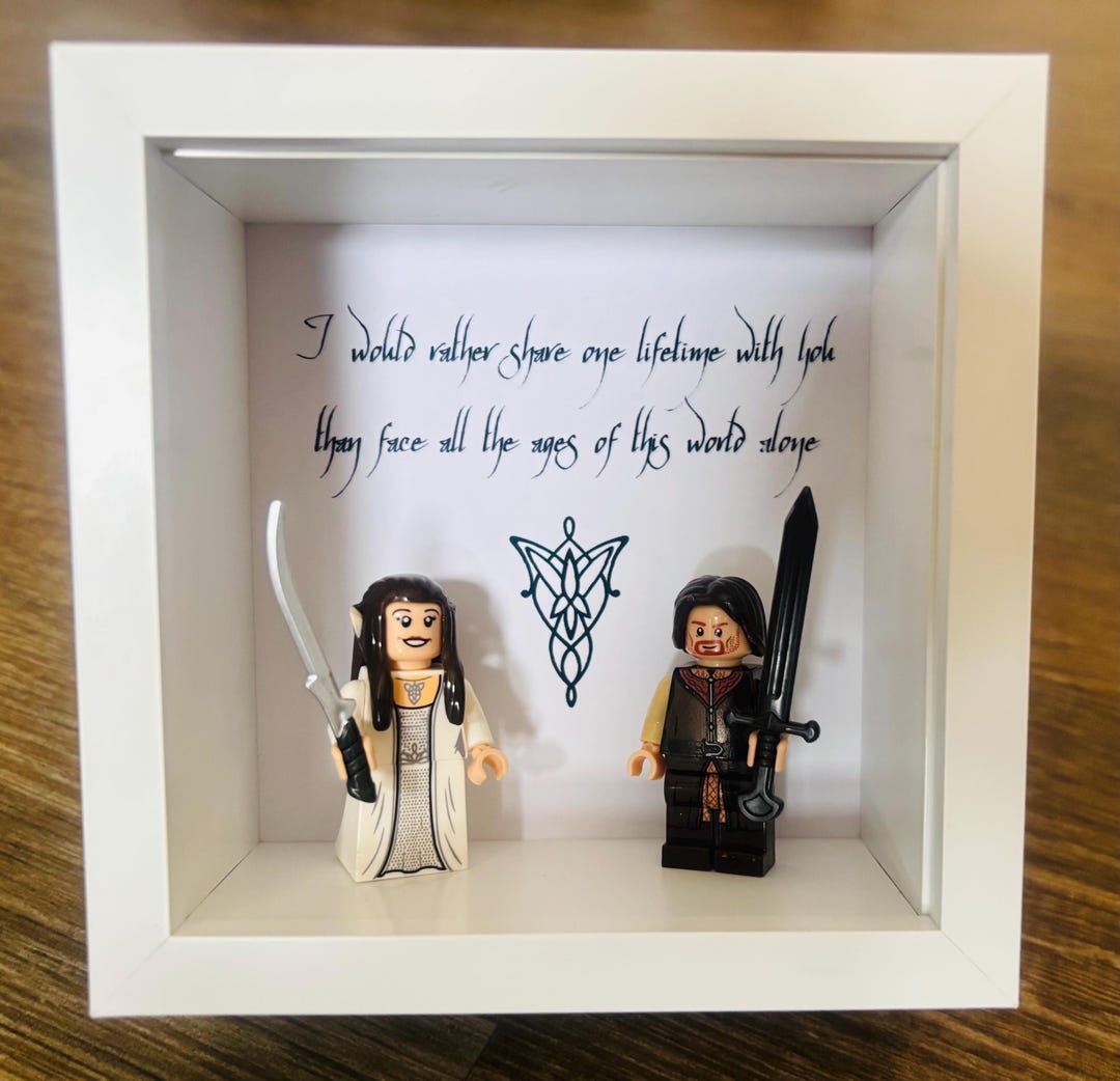Lord of the Rings Evenstar Arwen & Aragorn Lego Mini Figure Gift Frame ...