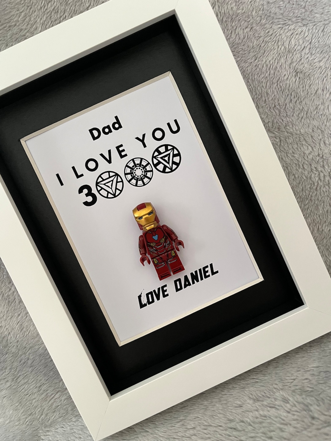 Iron Man Themed 3d Gift Frame, Love You 3000, Personalised, Lego Mini ...