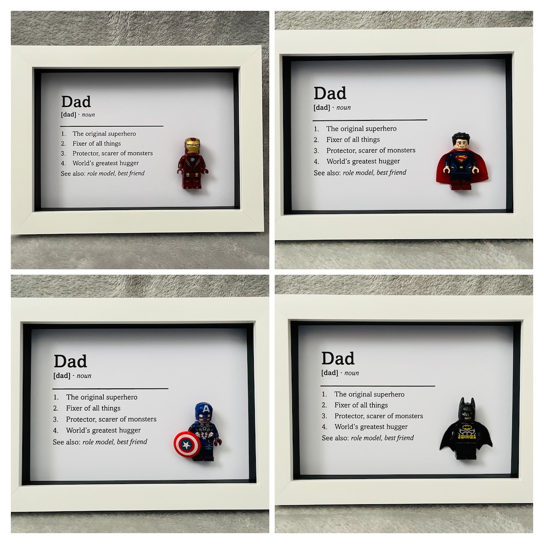 Father's Day Lego Mini Figure Super Hero Frame Dad Gift - Etsy UK