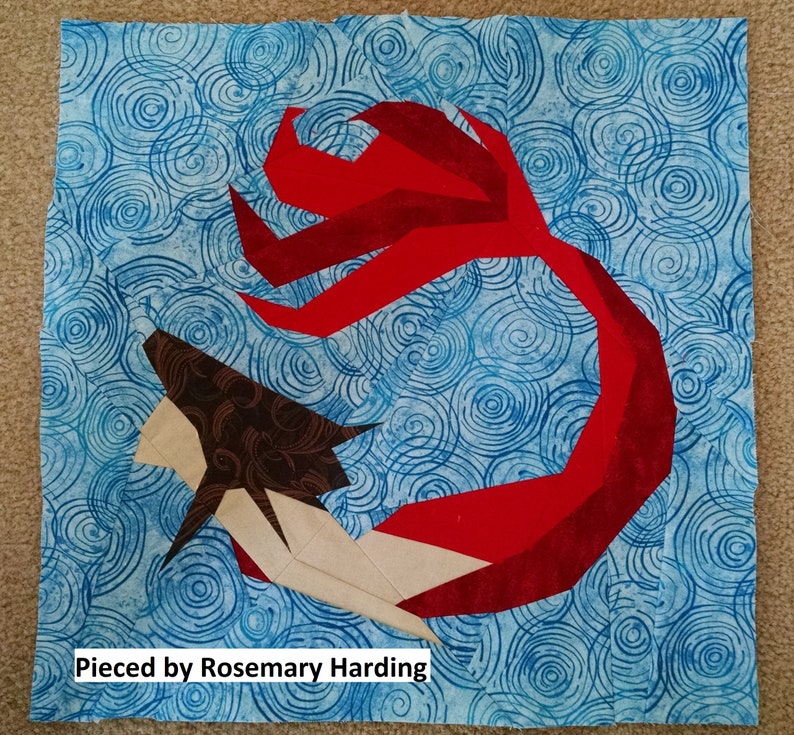 Mermaid Quilt Block 18 or 24 Inch Square Blocks - Etsy