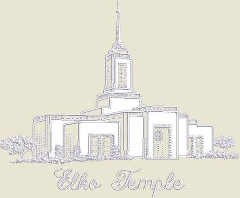 Elko Temple Machine Embroidery Applique Design - Etsy
