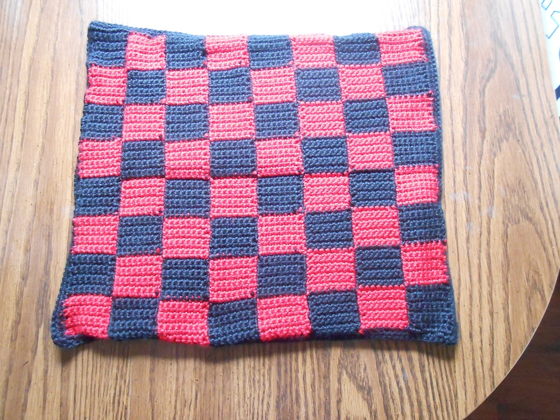 New HANDMADE Crocheted Checkerboard Set - Etsy