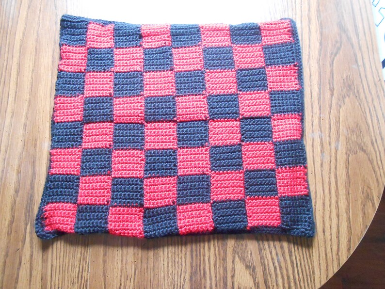 New HANDMADE Crocheted Checkerboard Set - Etsy