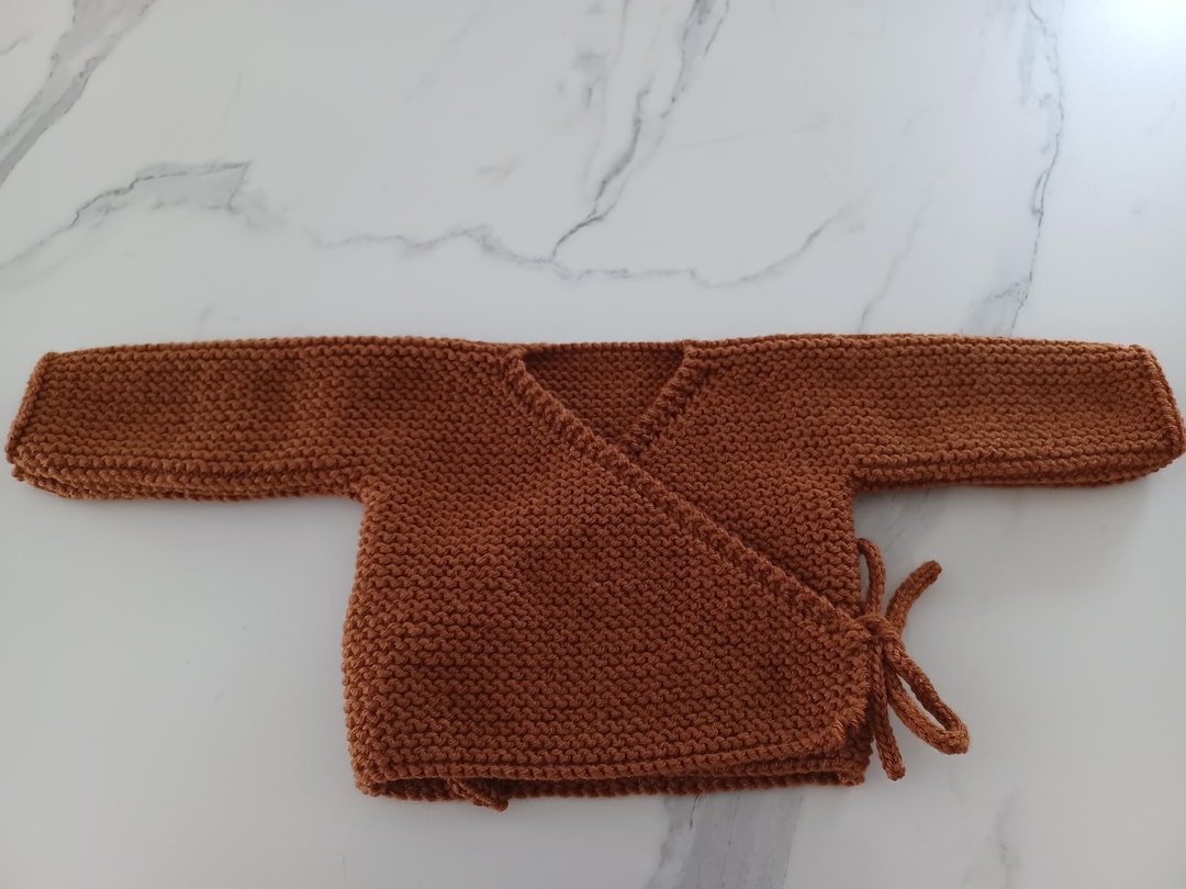 Hazelnut Brown Wrap-over Bra for Baby Girls or Boys, Sizes 0/1 or 3 ...