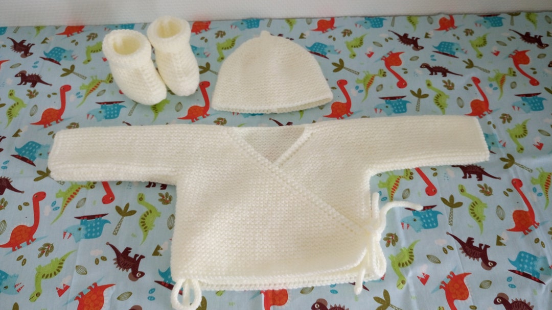 3 or 4 Piece Set: Bra, Booties, Hat, Mittens, Baby Girl or Boy Layette ...