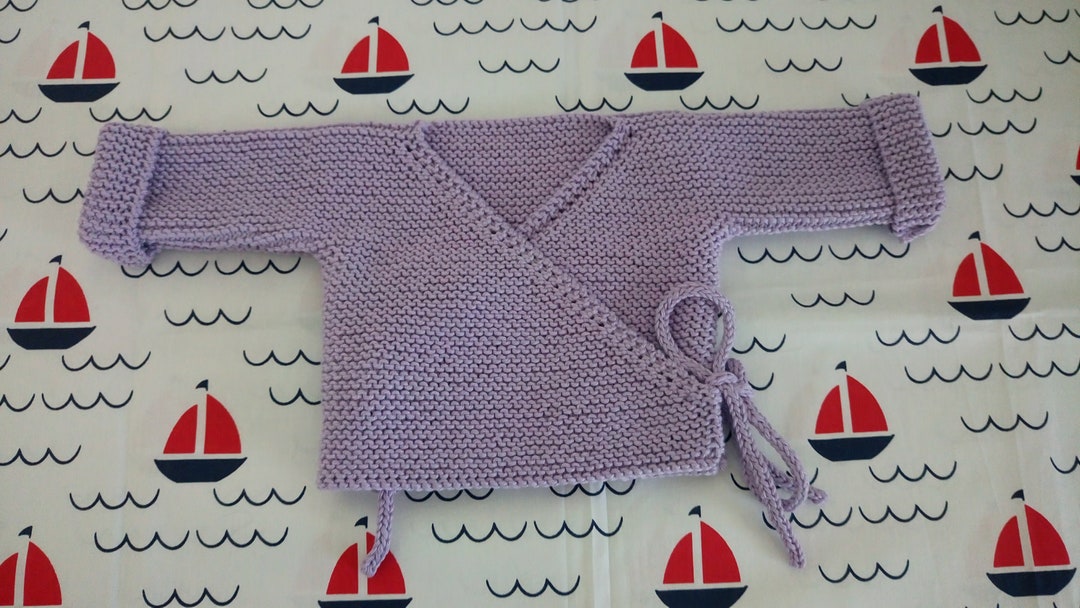 Wrap-over Bra in Oeko-tex Certified Cotton, Baby Girl or Boy, Lilac ...