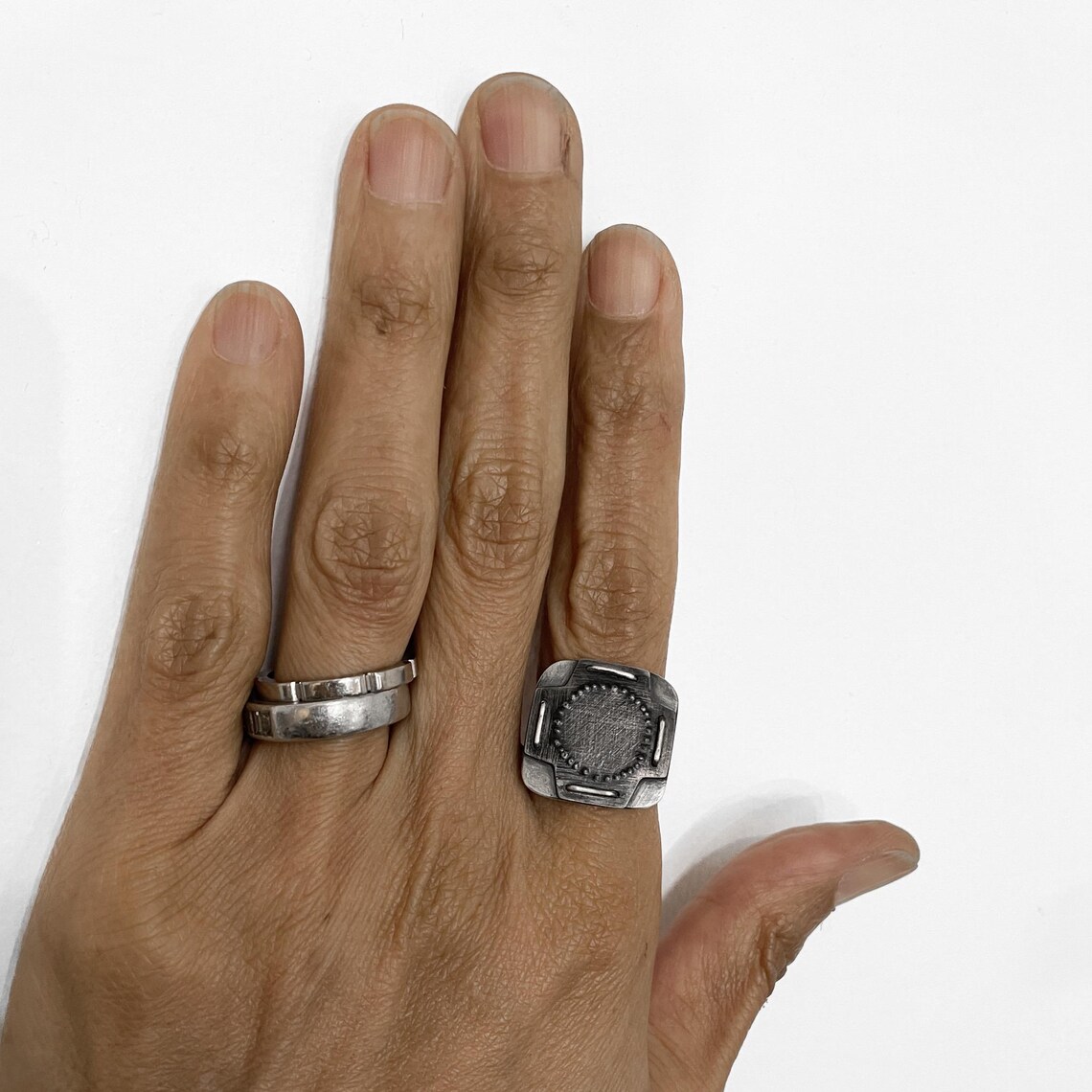 Titanium and Sterling Cross Ring - Etsy