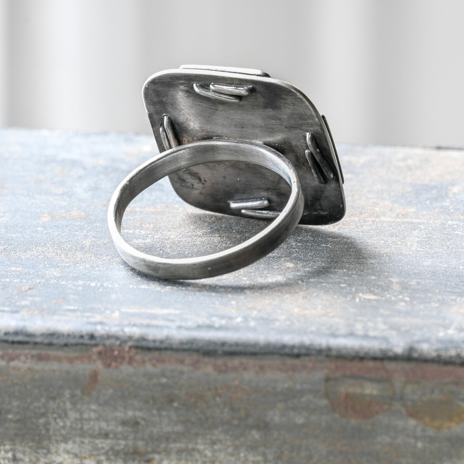 Titanium and Sterling Cross Ring - Etsy