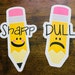 Sharp Dull Pencils Sticker Set - Waterproof Pencil Cup Labels for ...