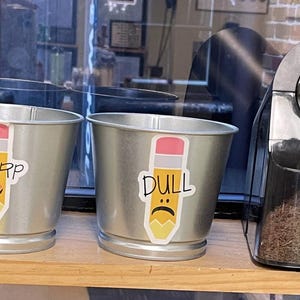 Sharp Dull Pencils Sticker Set - Waterproof Pencil Cup Labels for ...