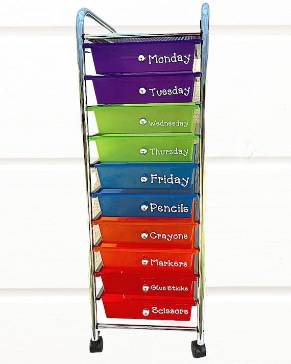 Decals 10 Custom Rainbow Drawer Labels Classroom Decals | Etsy