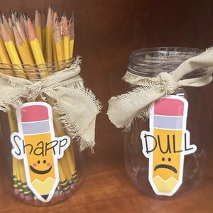 Sharp Dull Pencils Sticker Set - Waterproof Pencil Cup Labels for ...