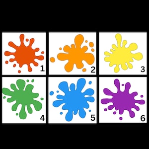 Paint Splatter Decals for Classroom Table Colors, Line up Floor Dots ...