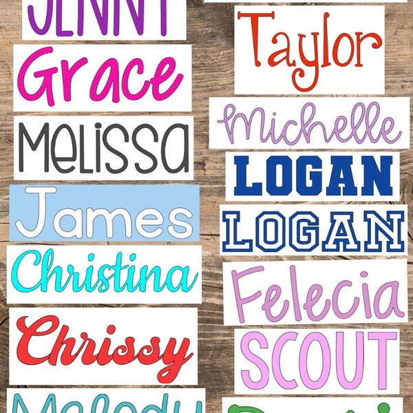 Vinyl Name Sticker - Etsy