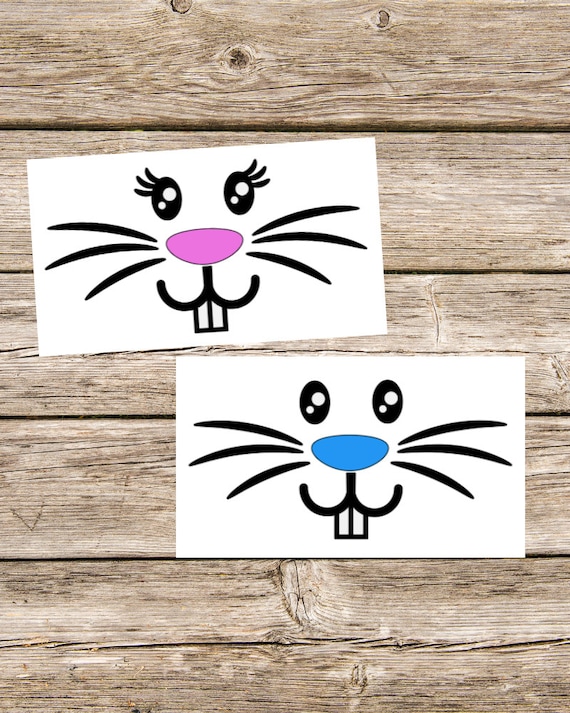 Decals Easter Bunny Face Vinyl Decals Rabbit Face Happy | Etsy