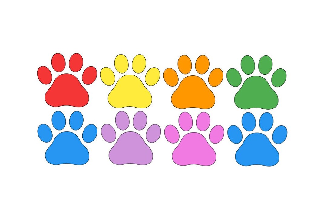 Paw Print Vinyl Decals | Dog or Cat Paw Print Stickers | Permanent ...