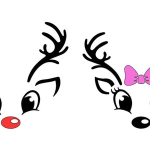Decals Reindeer Face Vinyl Decals Christmas in July Santa's Reindeer ...