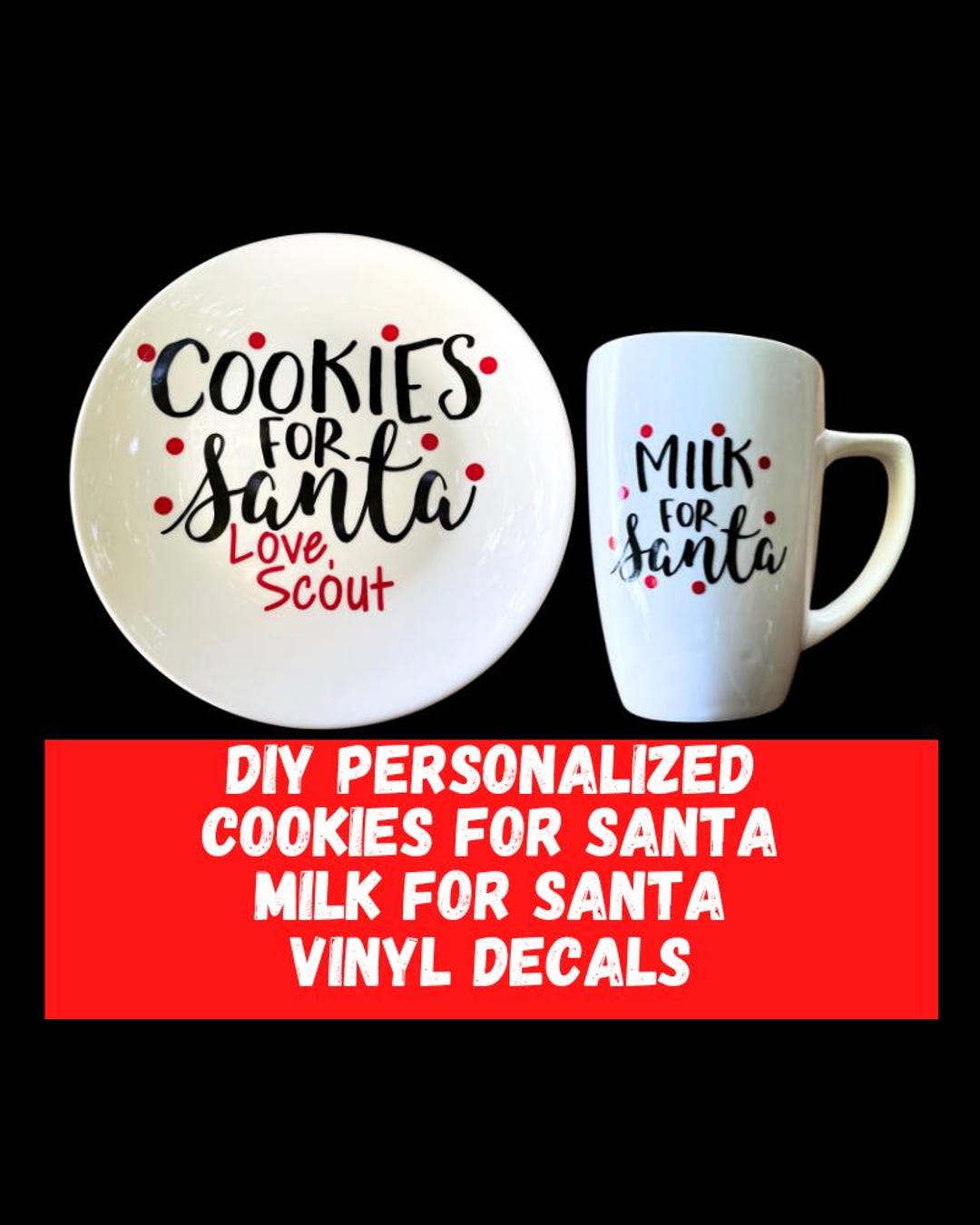 Personalized Cookies for Santa Vinyl Decal Milk for Santa Custom ...
